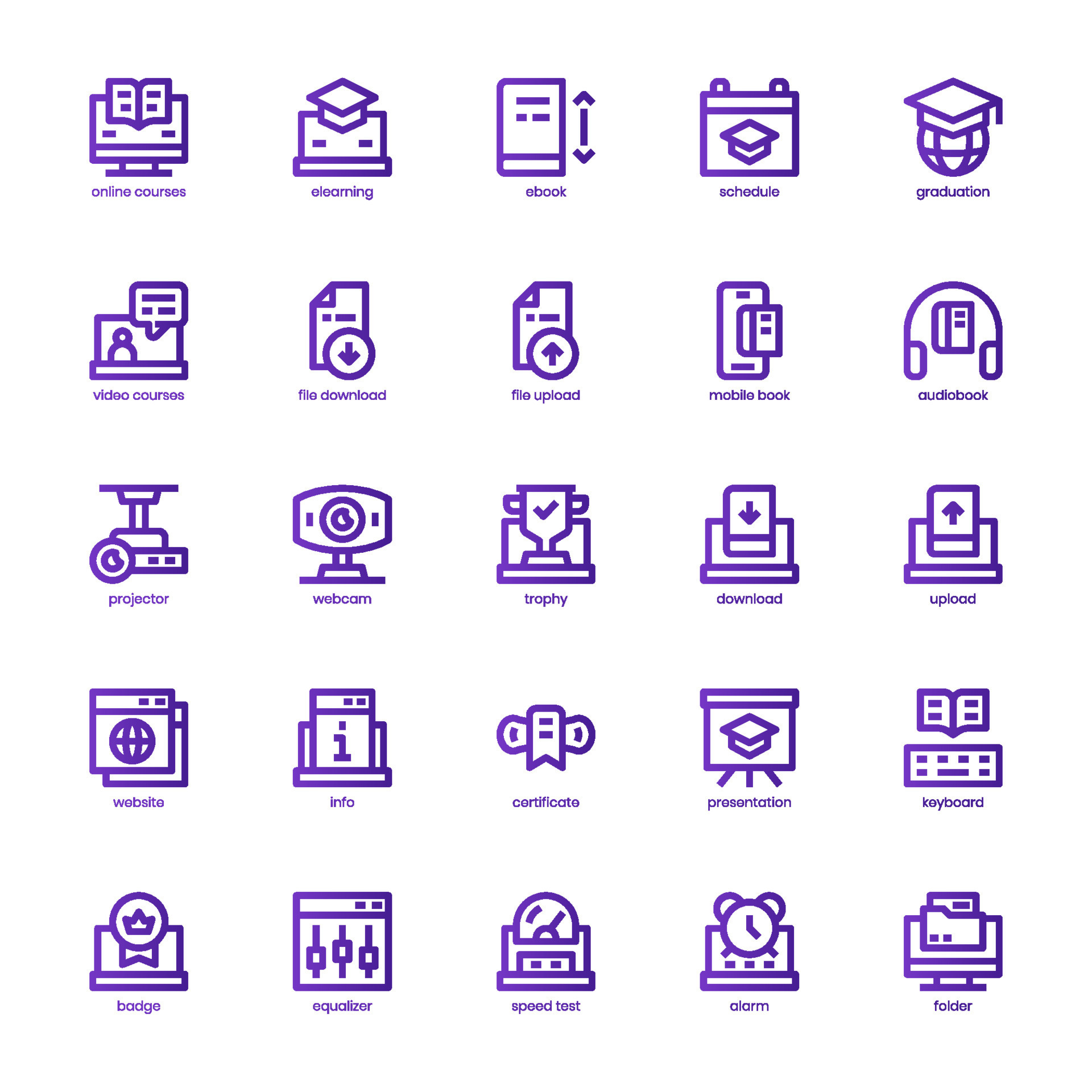 Online Courses icon pack for your website, mobile, presentation, and ...