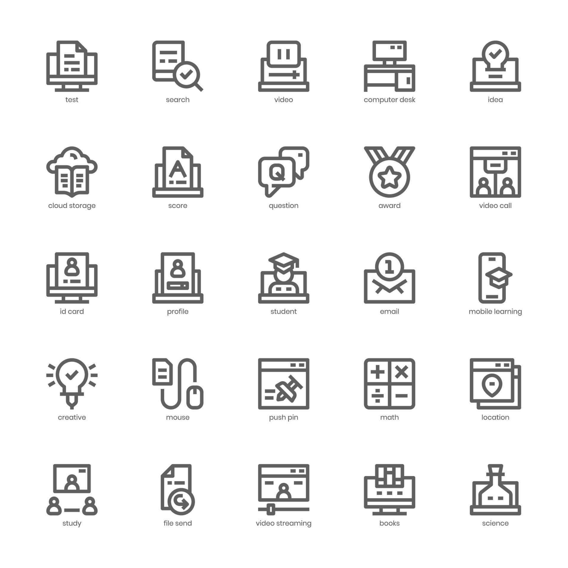 Online Courses icon pack for your website, mobile, presentation, and ...