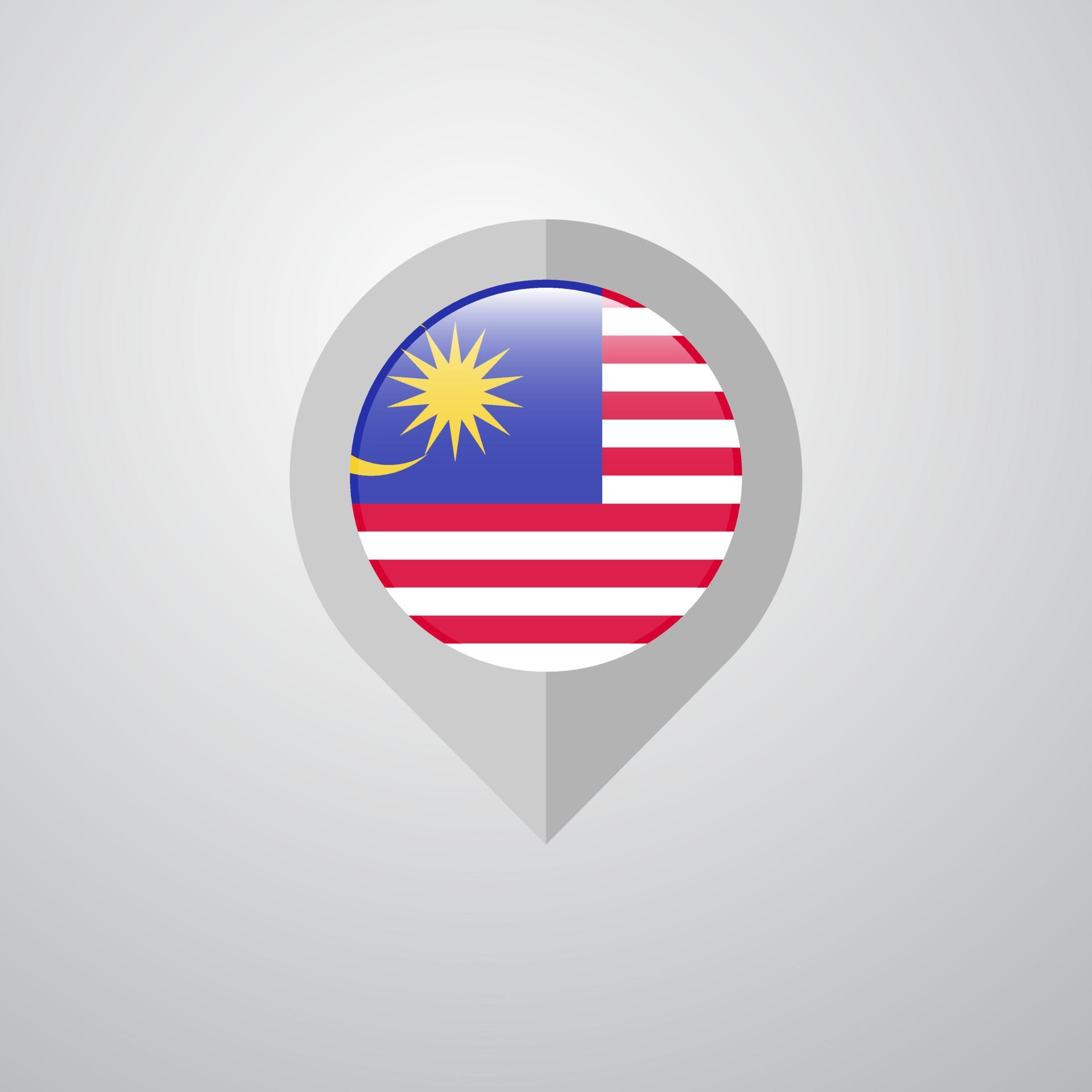 Map Navigation pointer with Malaysia flag design vector 14315665 Vector Art at Vecteezy