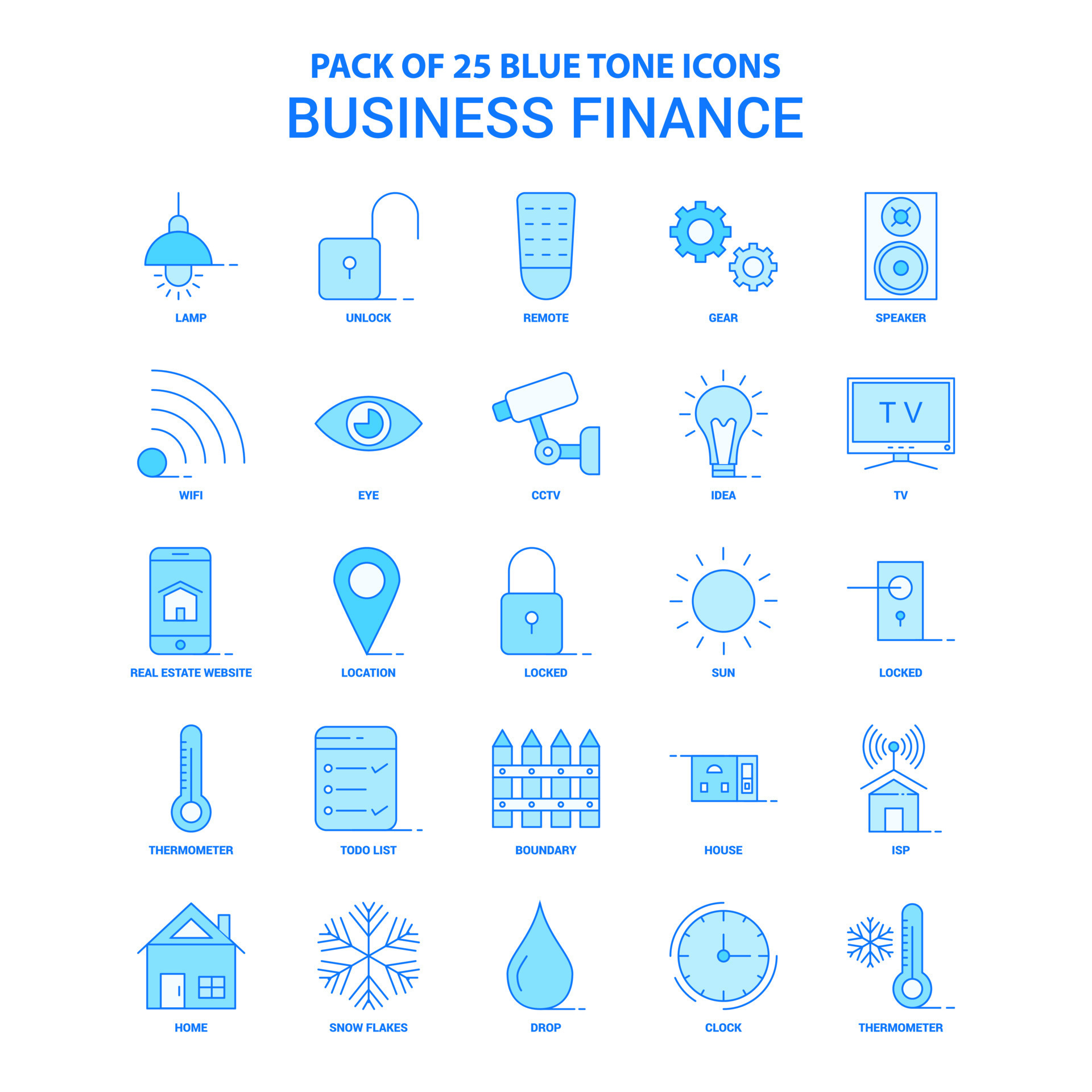 Business Finance Blue Tone Icon Pack 25 Icon Sets 14315782 Vector Art ...