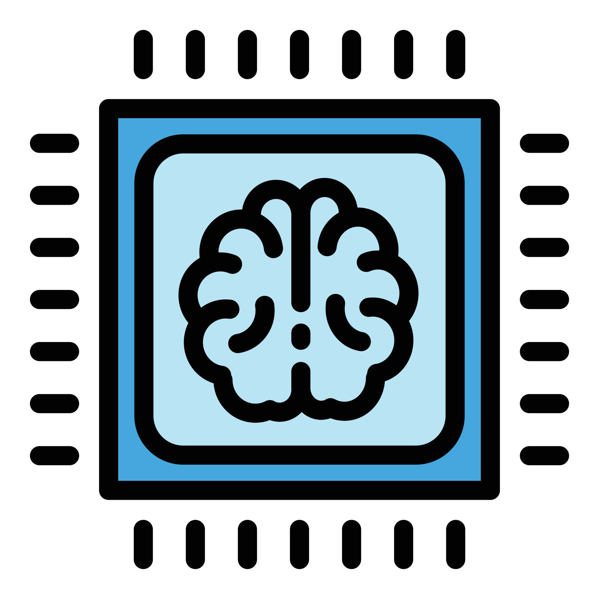 Ai Brain Processor Icon Outline Vector Digital Circuit 14317445 Vector