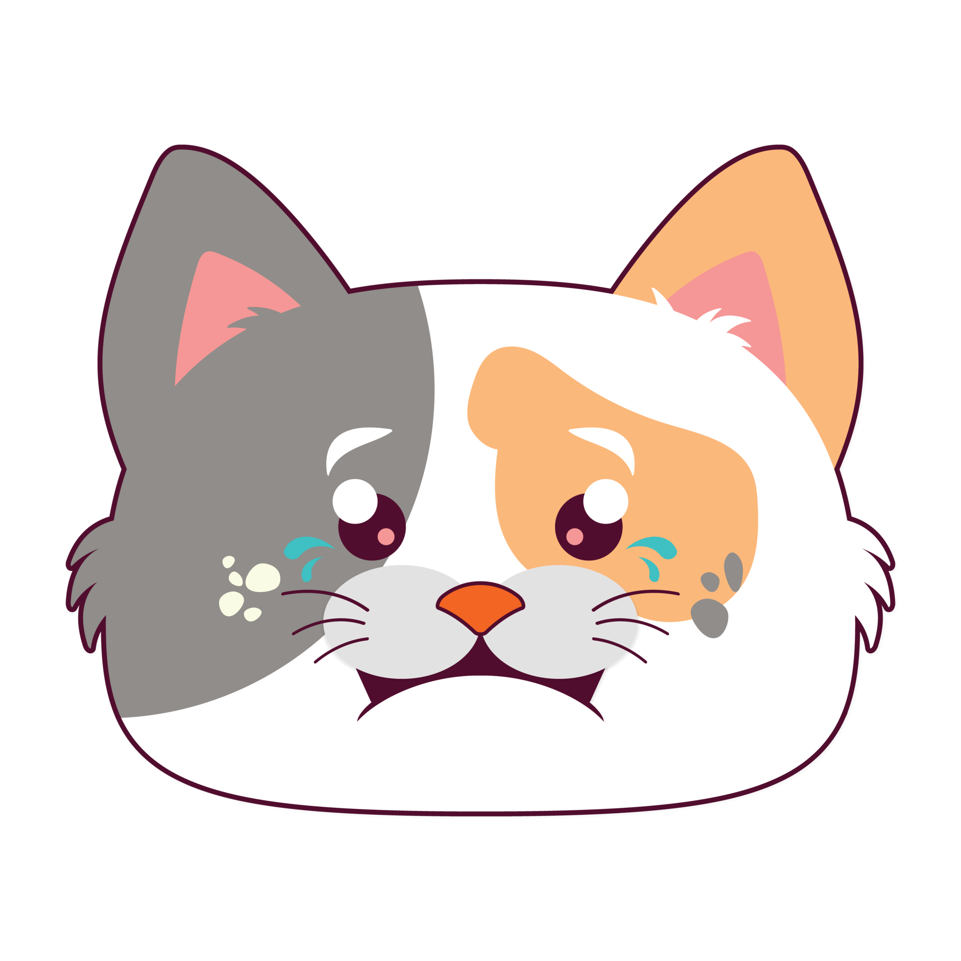 cat sad face cartoon cute 14318184 PNG