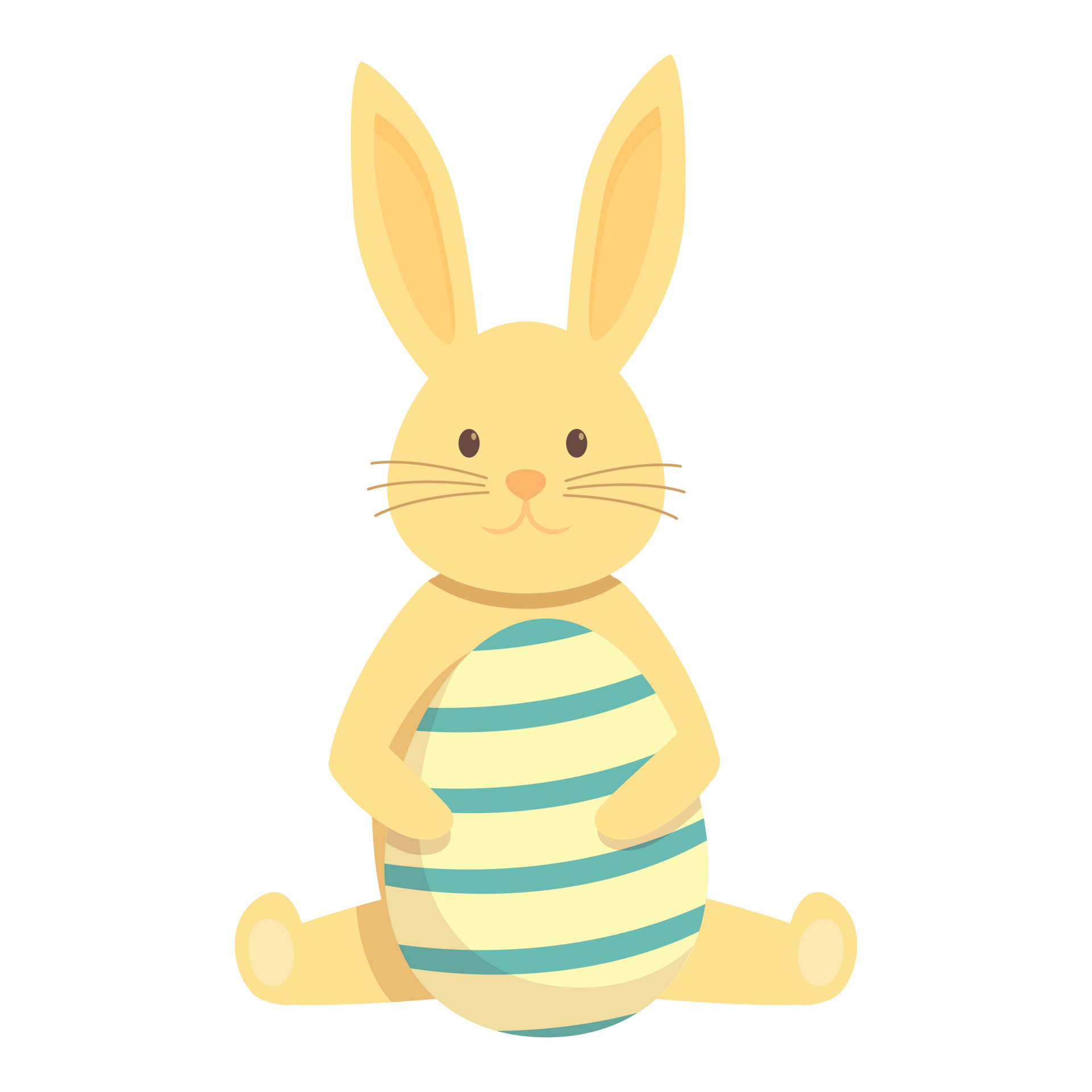 Spring Easter Rabbit Icon Cartoon Vector Cute Bunny 14318810 Vector Art At Vecteezy
