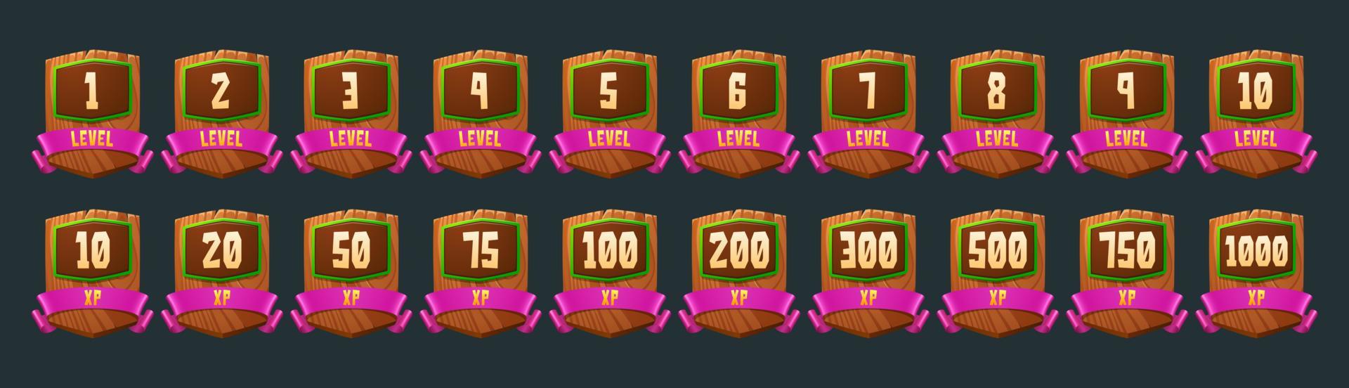 Set of game level ui icons for rpg experience 14319849 Vector Art at ...
