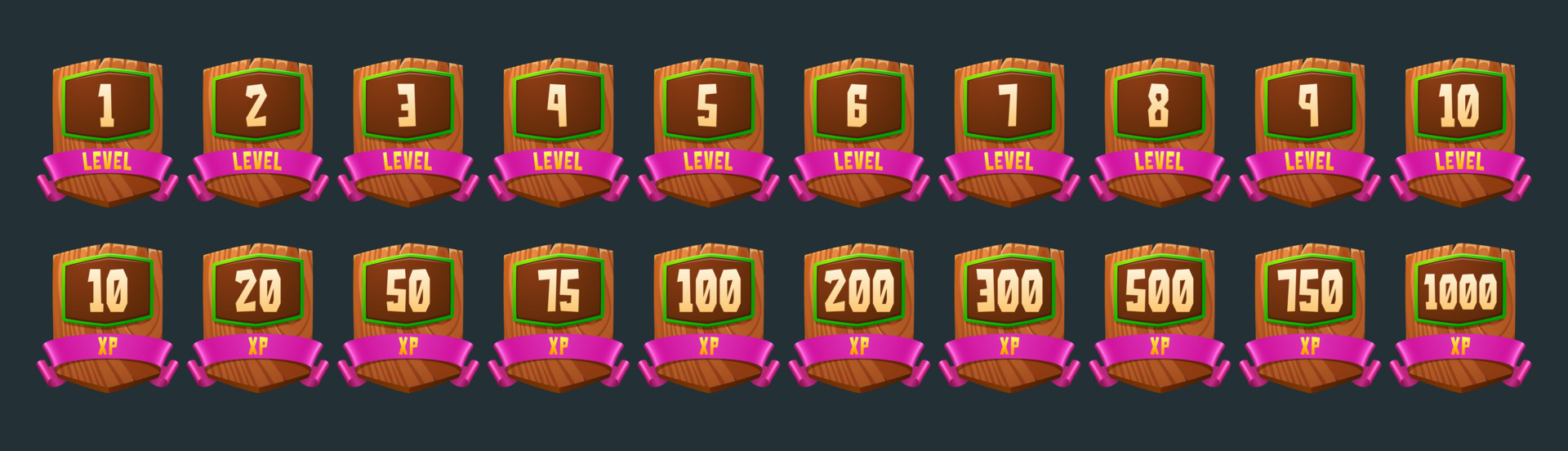 Set Of Game Level Ui Icons For Rpg Experience 14319849 Vector Art At