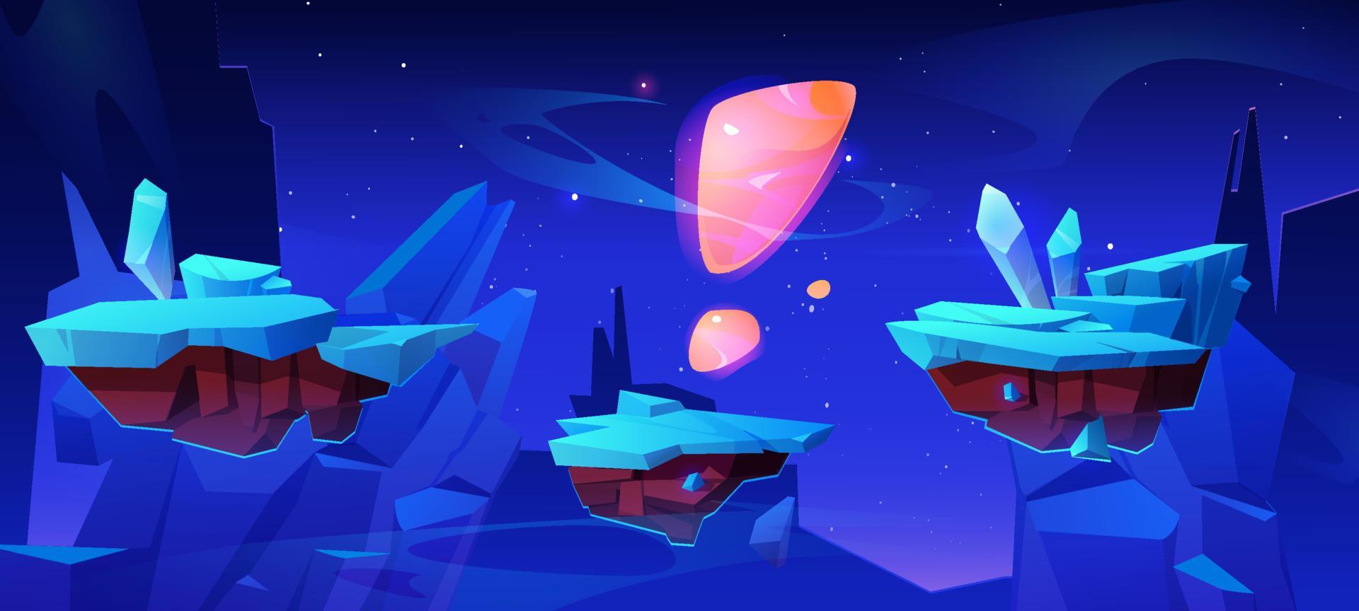 Floating islands, game background, level design 14320094 Vector Art at ...