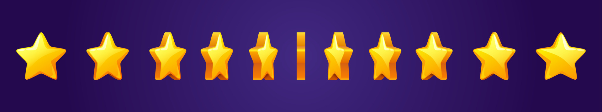 Set Of Star Rotate Game Sprite Animation Ui Rate 14320508 Vector Art At Vecteezy