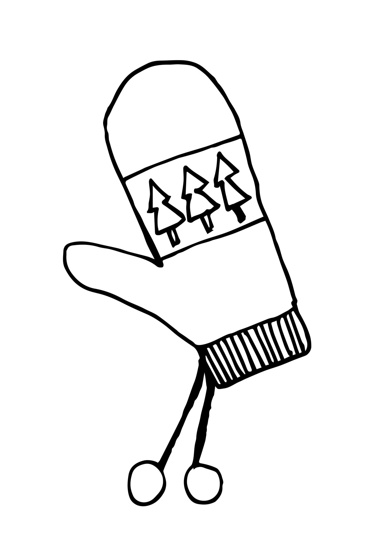 Mittens doodle illustration. Winter clothes clip art. Design for decor ...