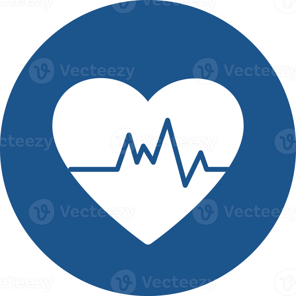 Heart rate icons design in blue circle. 14322523 PNG