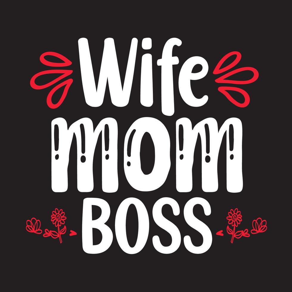 Wife Mom Boss Worlds Best Mom Mothers Day Card T Shirt Design Moms