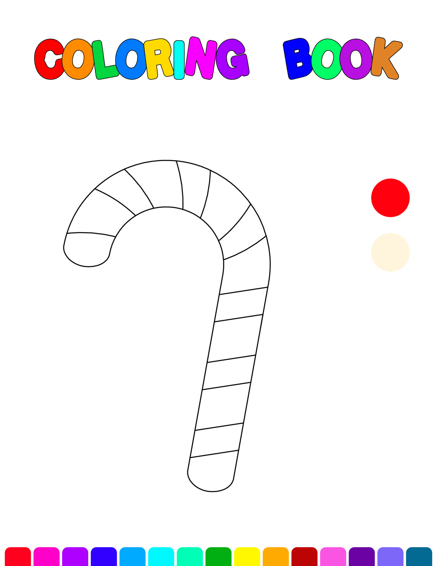 Coloring book with an christmas candy.A puzzle game for children's ...