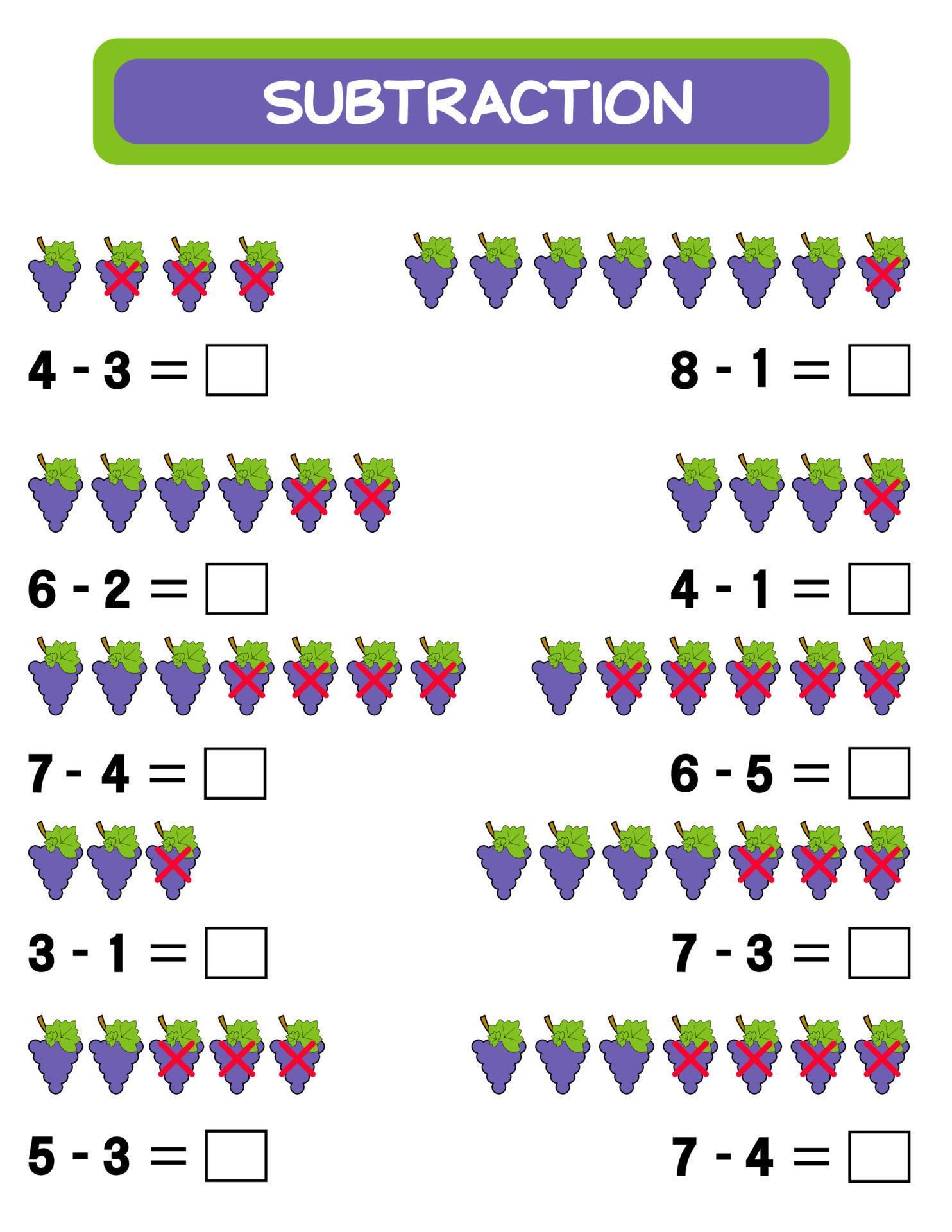 Subtraction Math Worksheet For Kids Developing Numeracy Skills Solve subtraction-math-worksheet-for-kids-developing-numeracy-skills-solve