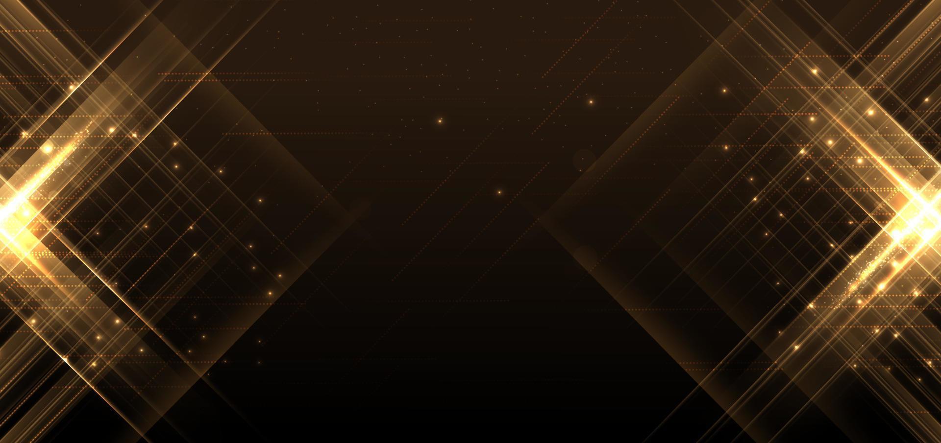Abstract Luxury Golden Glitter Effect Glowing On Dark Brown Background