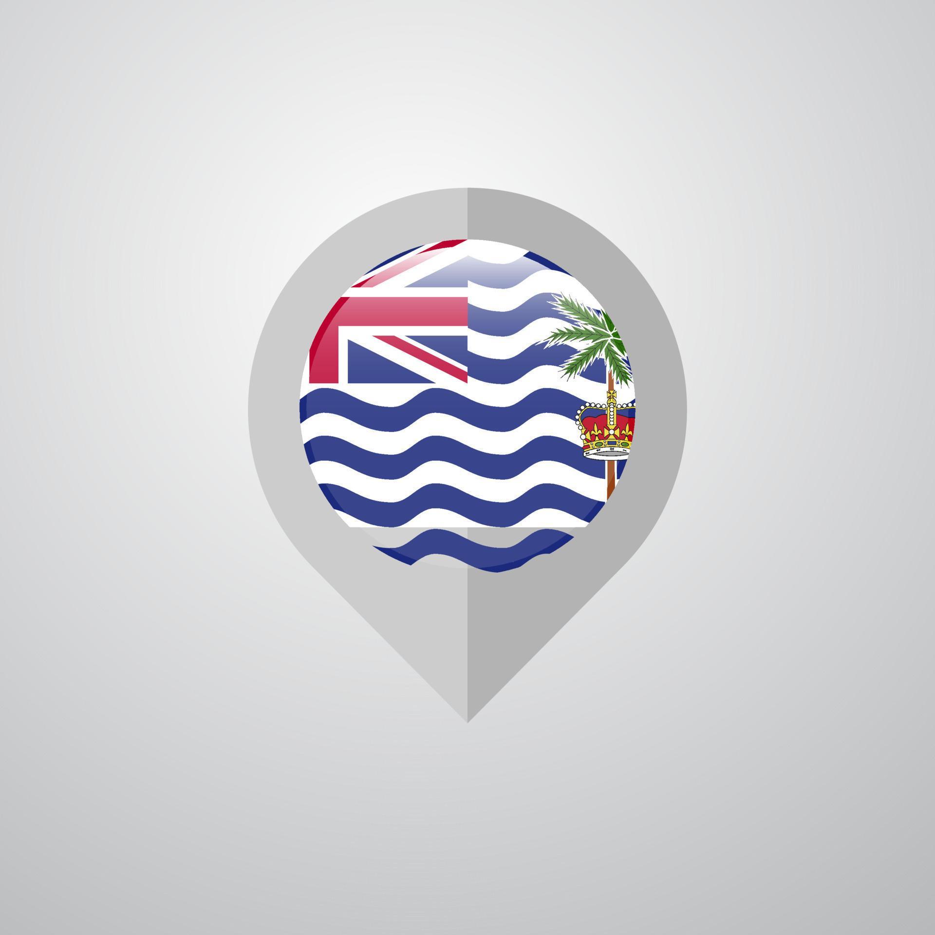 Map Navigation pointer with British Indian Ocean Territory flag design ...