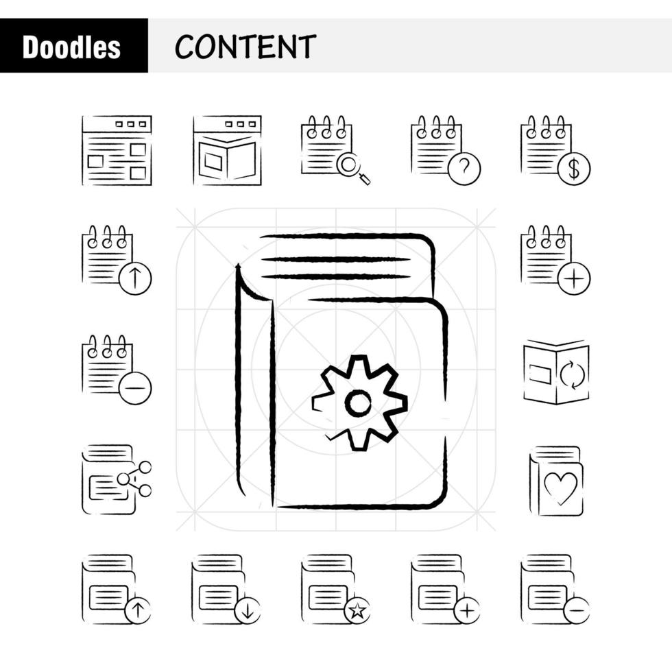 paquete de iconos dibujados a mano de contenido para diseñadores y desarrolladores iconos de ...