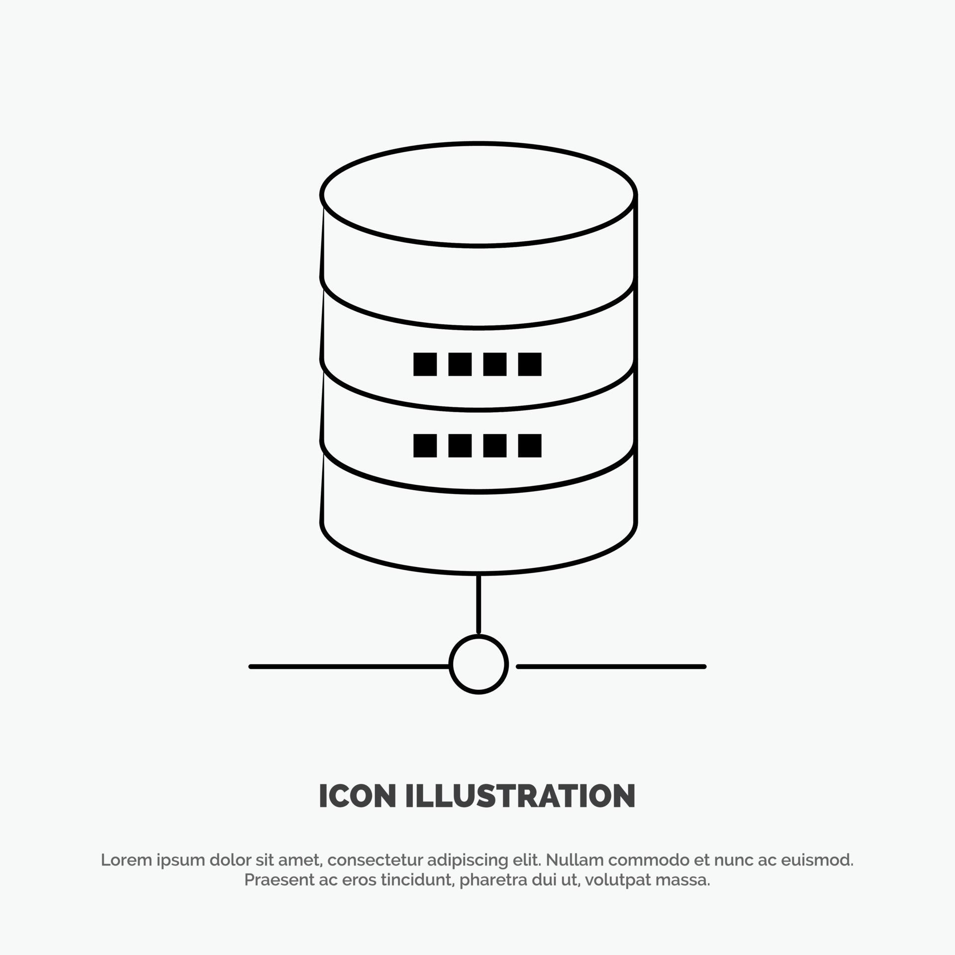 Dollar Server Money Computing Vector Line Icon 14327959 Vector Art At