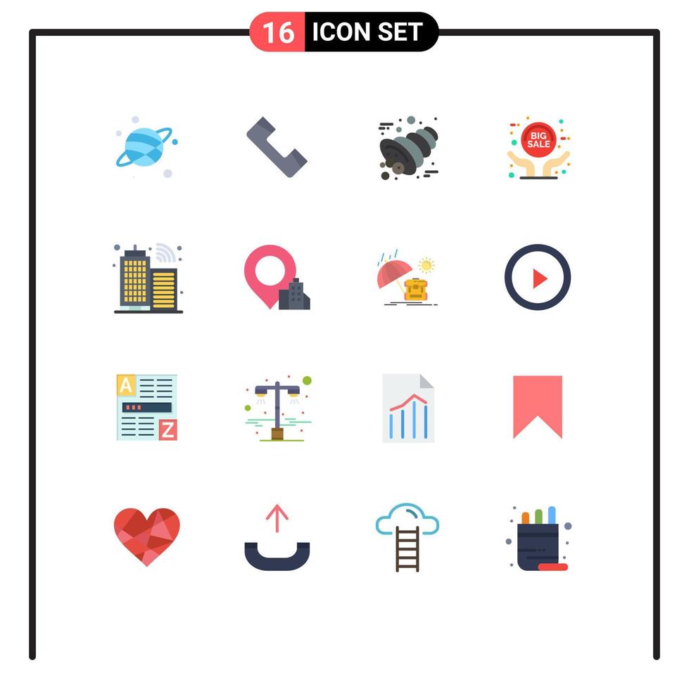 16 Universal Flat Colors Set For Web And Mobile Applications Internet Building Cornucopia Sign