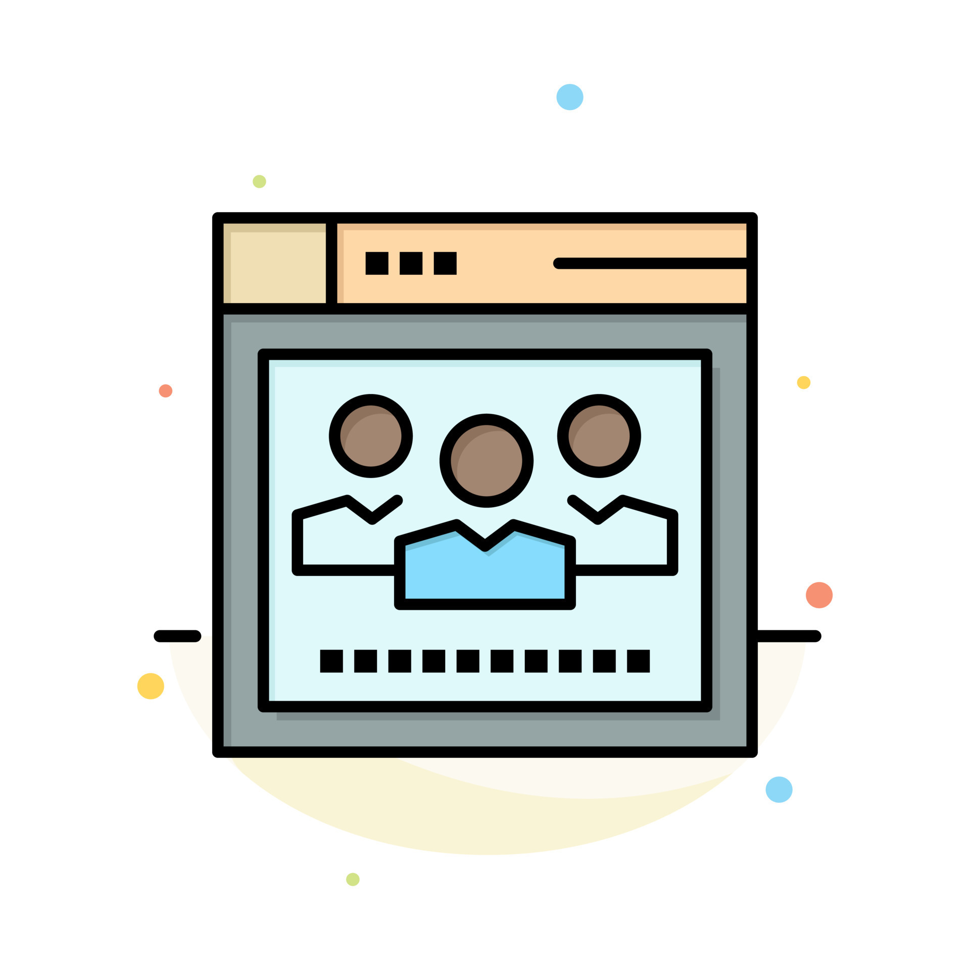 Browser Network Web Education Abstract Flat Color Icon Template