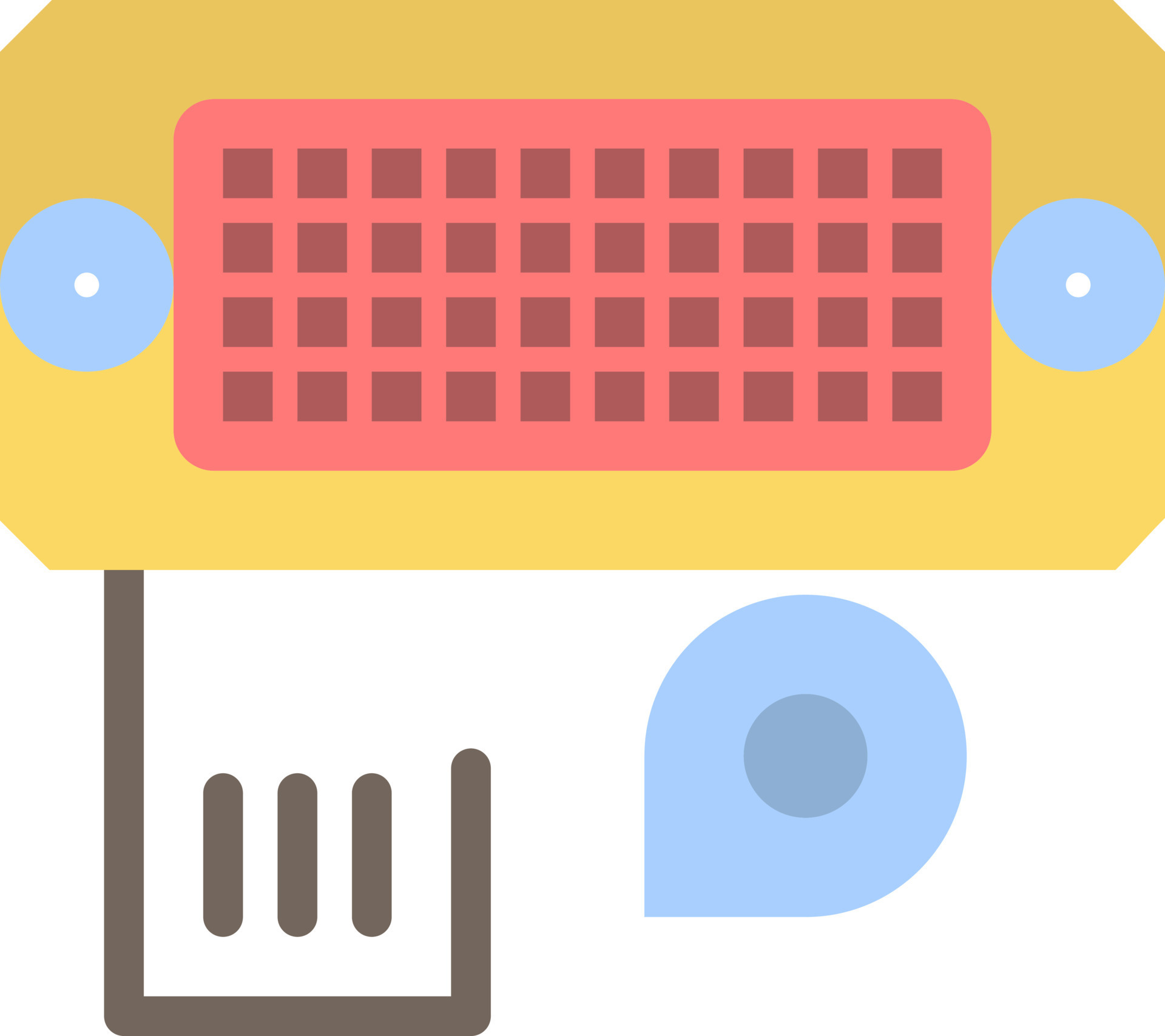Adapter Connection Data Input Flat Color Icon Vector Icon Banner