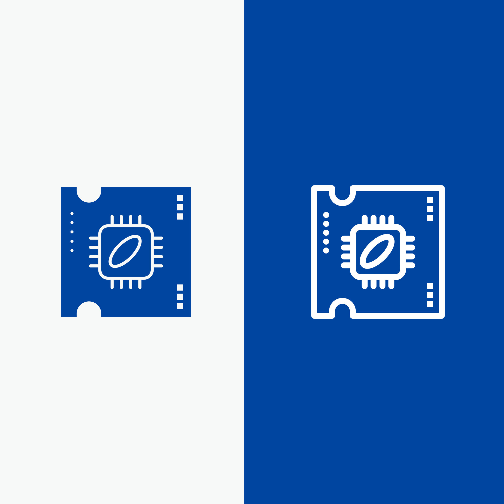 Cpu Microchip Processor Processor Chip Line And Glyph Solid Icon Blue Banner Line And Glyph