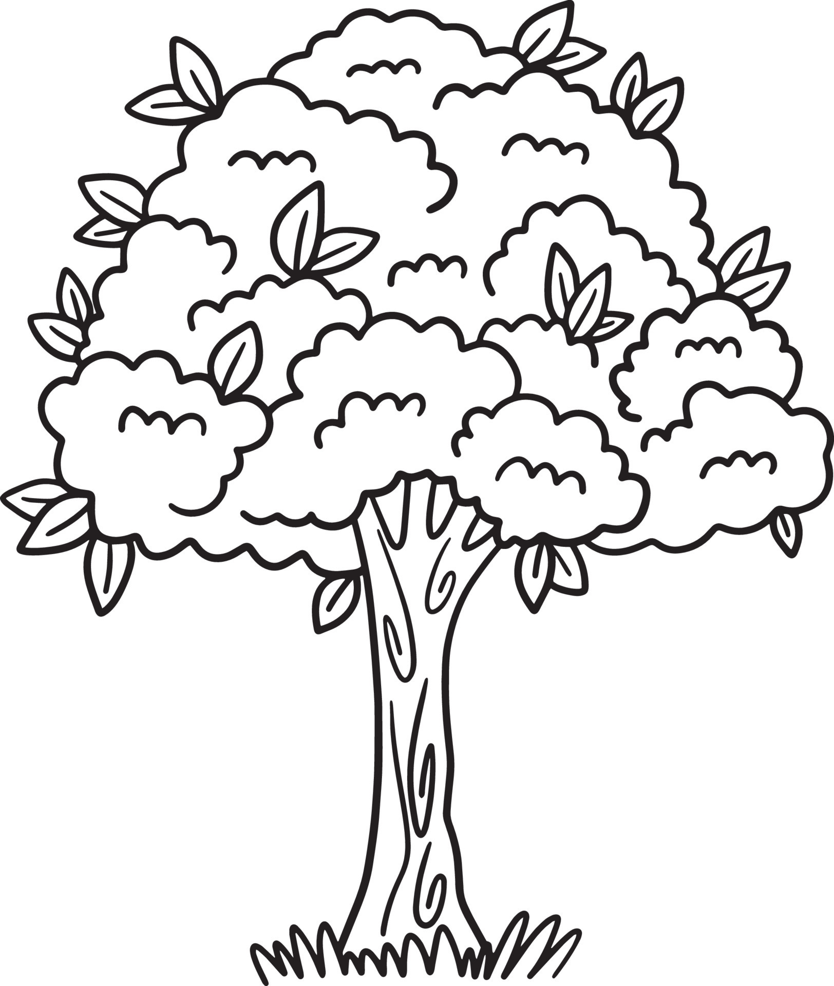 Earth Day Big Tree Isolated Coloring Page for Kids 14329661 Vector Art ...