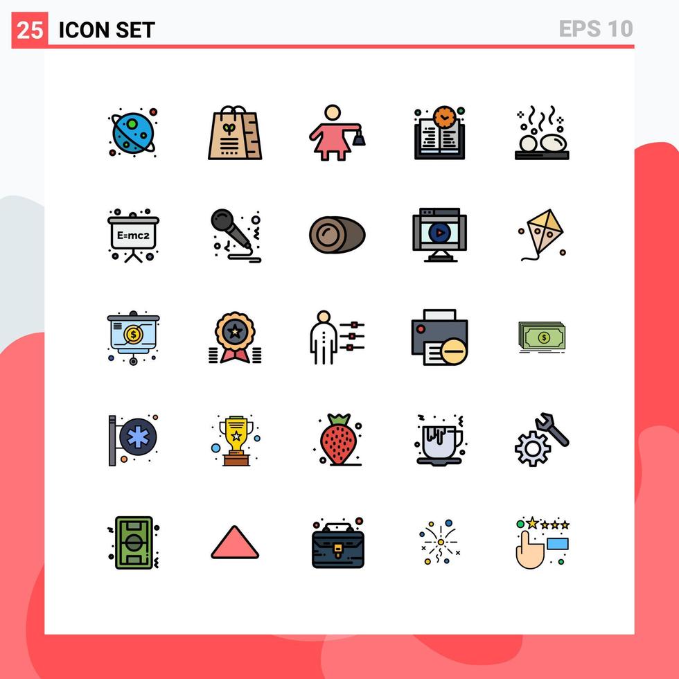 Stock Vector Icon Pack of 25 Line Signs and Symbols for wellness ...