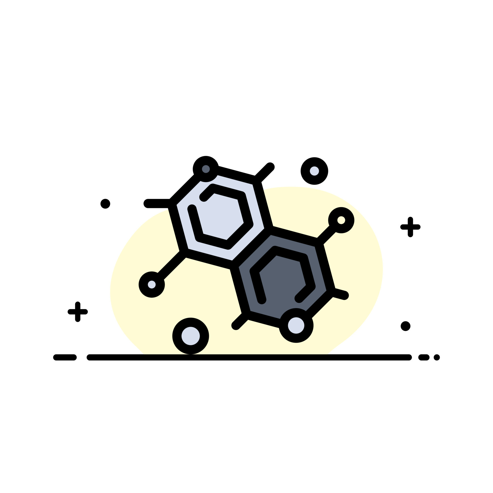 Chemist Molecular Science Business Flat Line Filled Icon Vector Banner