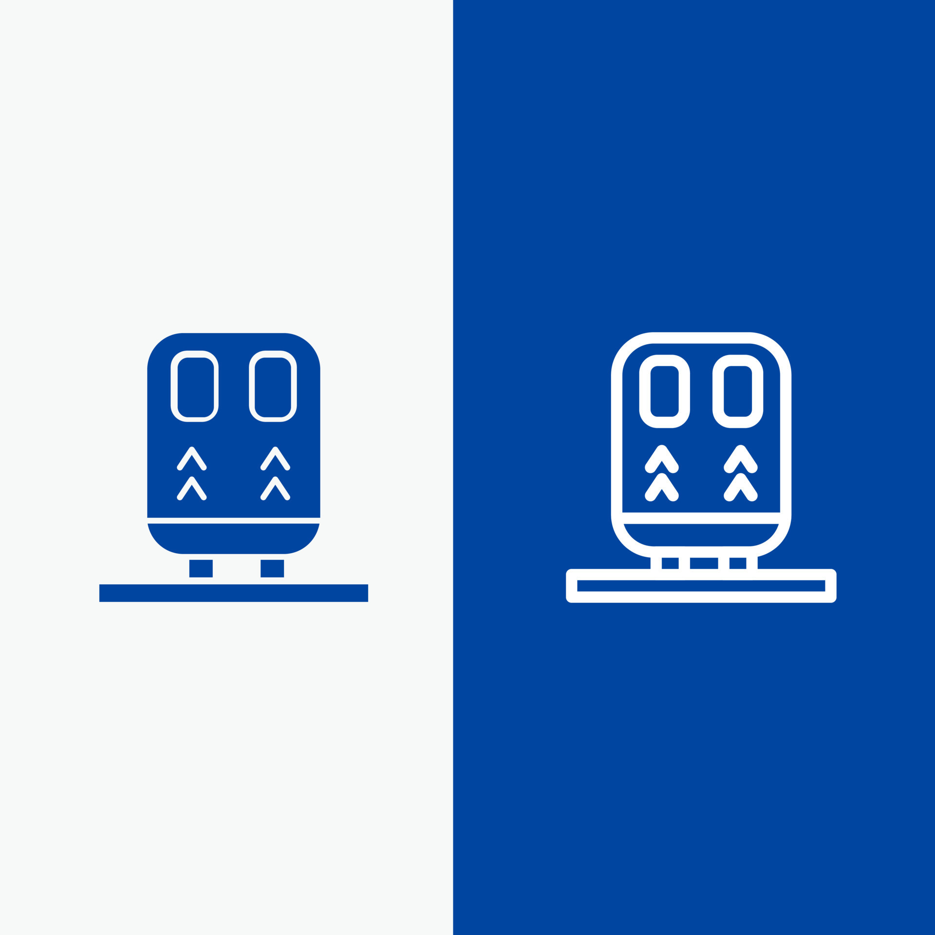 Back Railway Train Transportation Line And Glyph Solid Icon Blue Banner Line And Glyph Solid