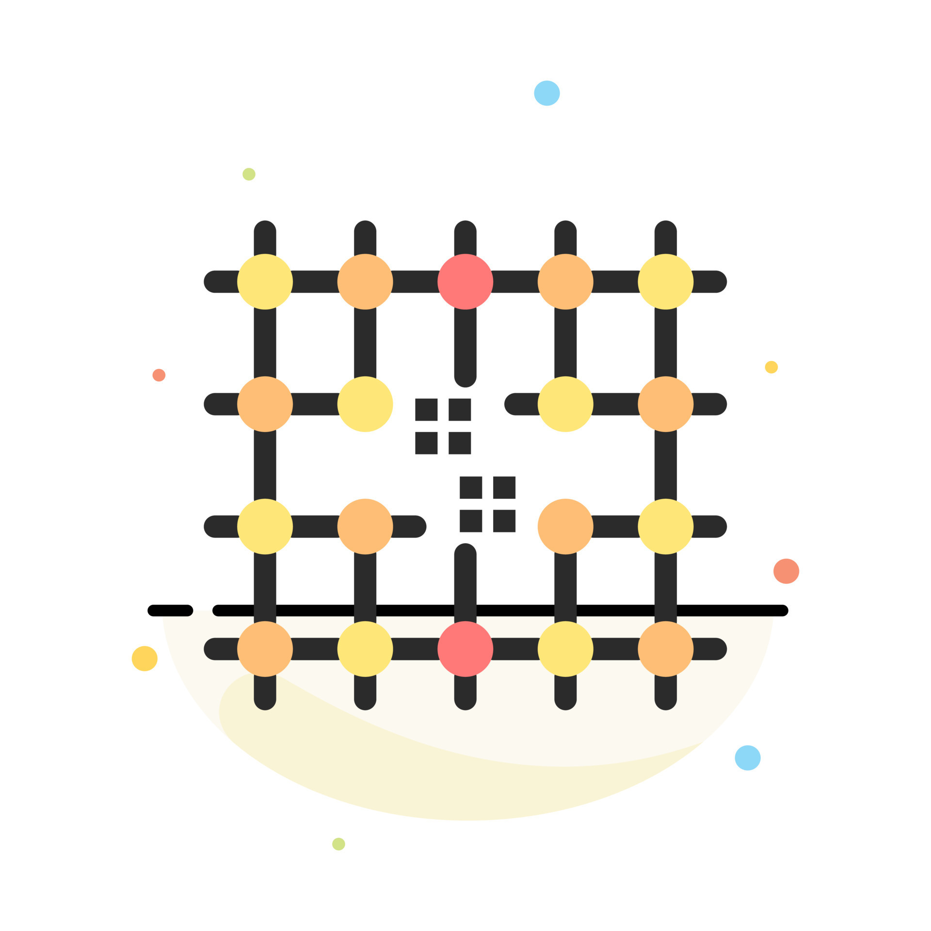Chip Connection Electricity Grid Material Abstract Flat Color Icon