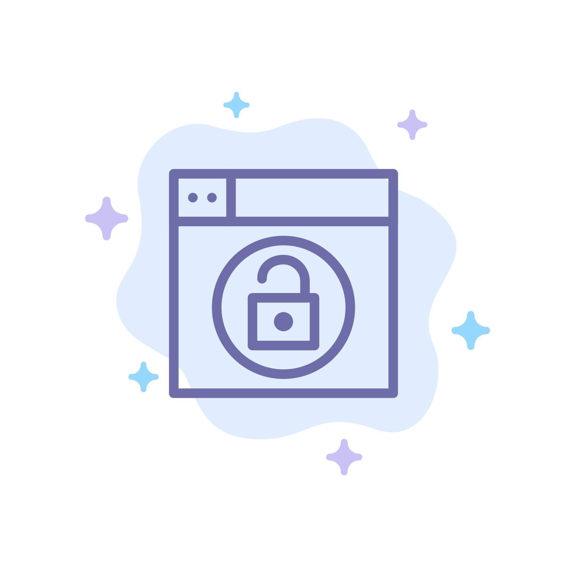 Web Design Lock Unlock Blue Icon on Abstract Cloud Background 14332621 ...