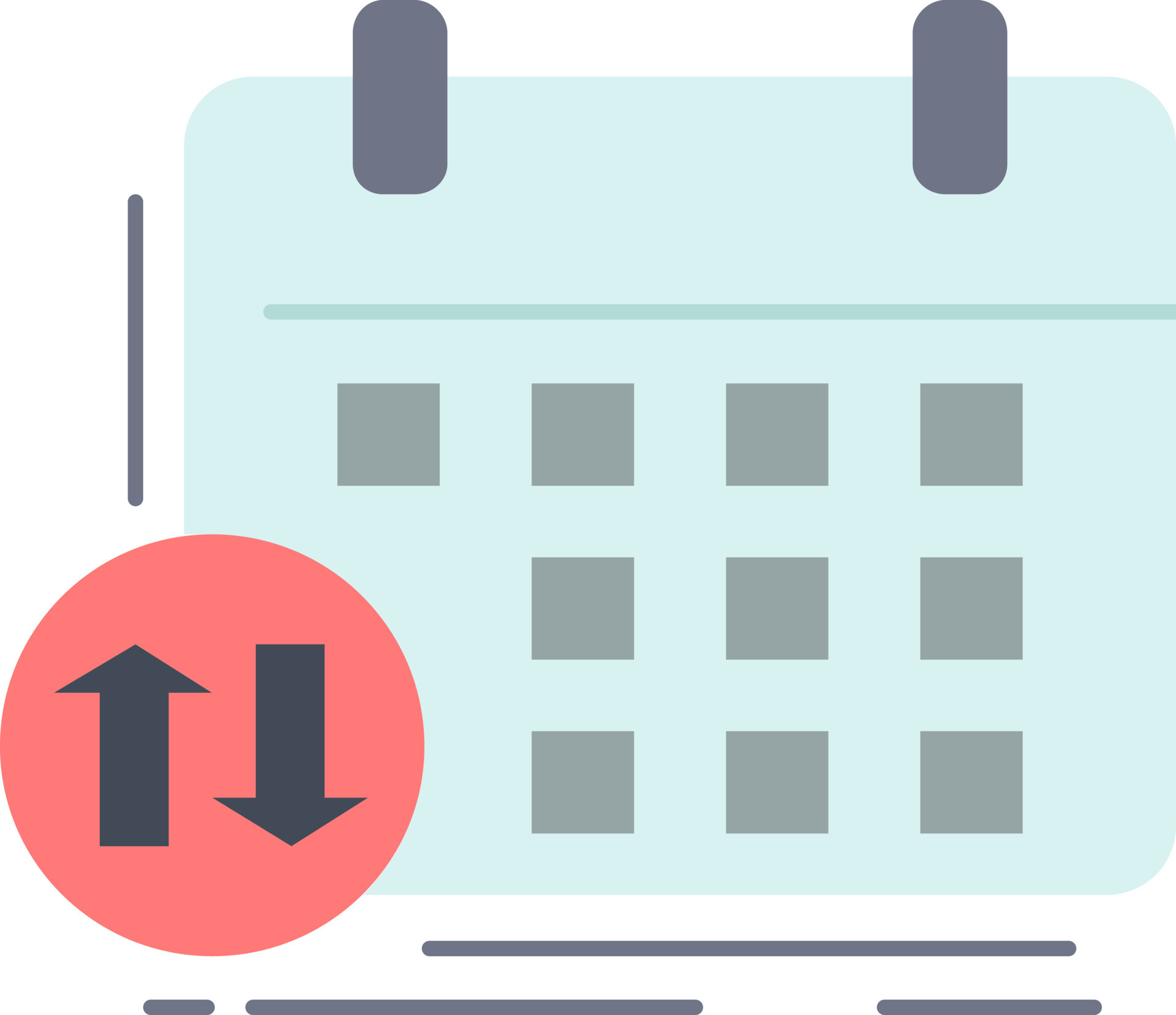 Schedule Classes Timetable Appointment Event Flat Color Icon Vector