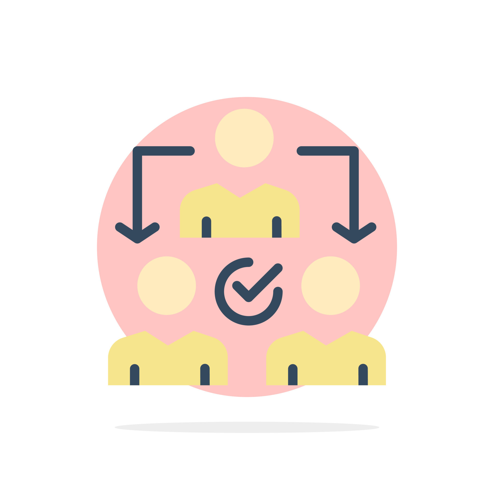 Assignment Delegate Delegating Distribution Abstract Circle Background Flat Color Icon 14333130