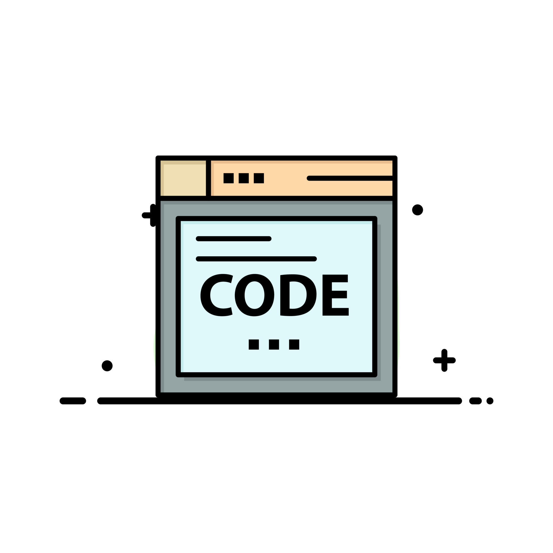 Browser Internet Code Coding Business Logo Template Flat Color 14333778
