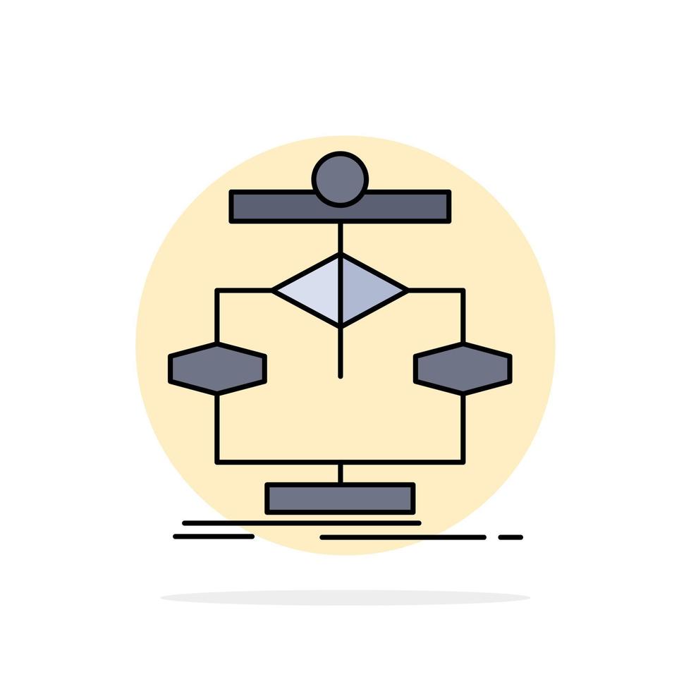 Algoritmo Gráfico Datos Diagrama Flujo Color Plano Icono Vector
