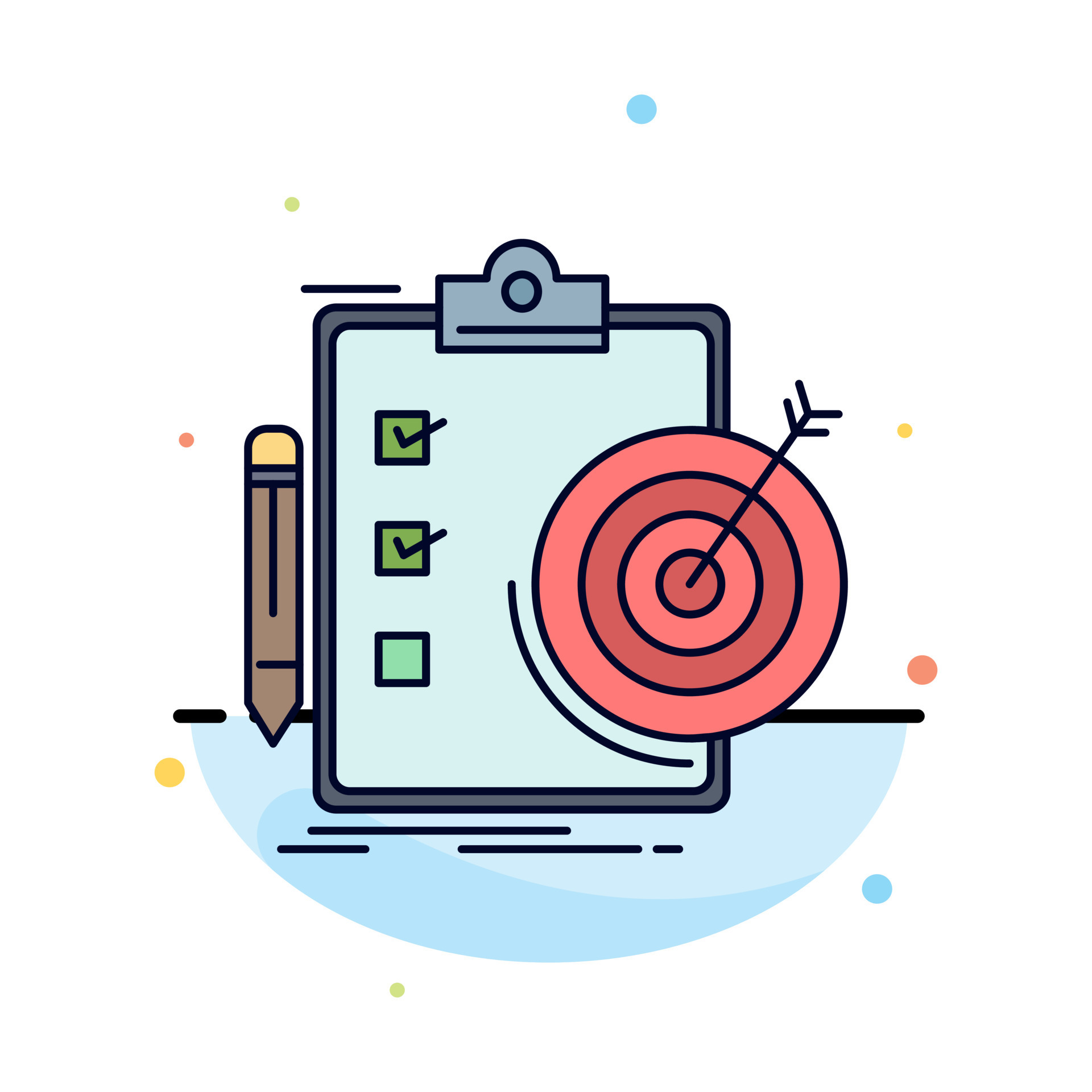 Goals Report Analytics Target Achievement Flat Color Icon Vector 14334054 Vector Art At Vecteezy
