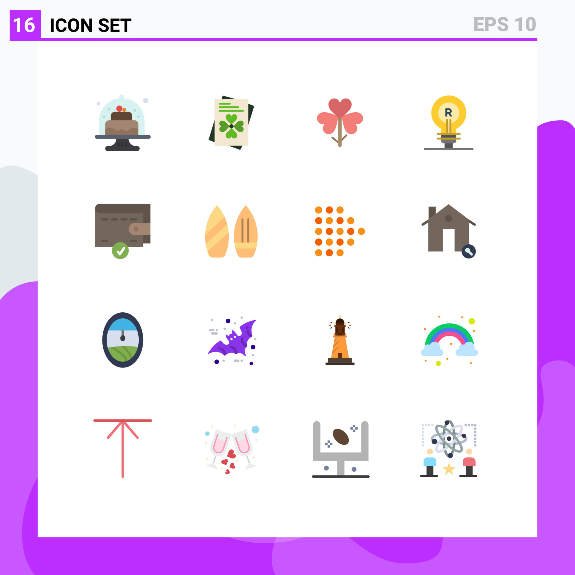 Set of 16 Modern UI Icons Symbols Signs for logo genuine flower concept nature Editable Pack of ...