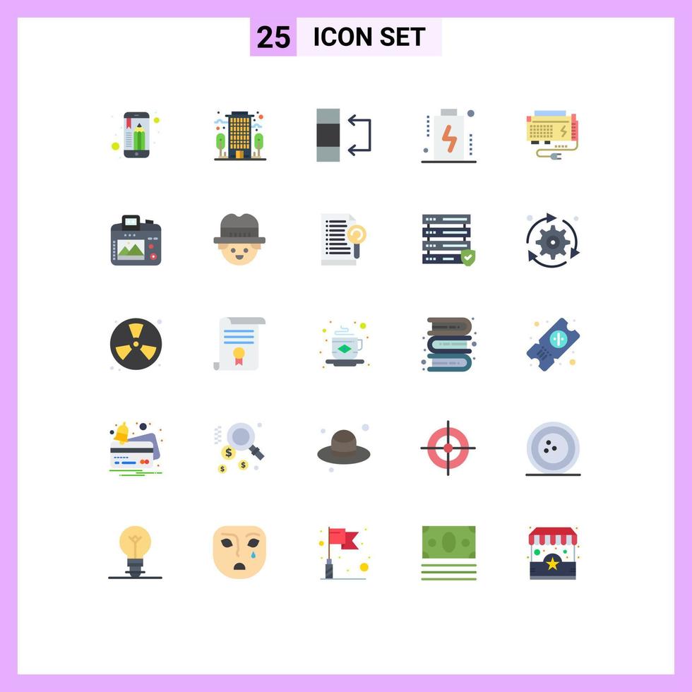 User Interface Pack Of 25 Basic Flat Colors Of Power Battery Swap Apc Devices Editable Vector