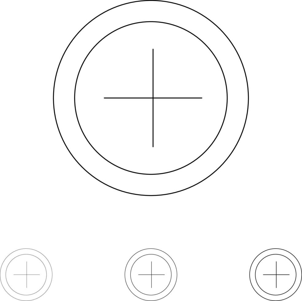 Interface Plus User Bold And Thin Black Line Icon Set 14334978 Vector Art At Vecteezy