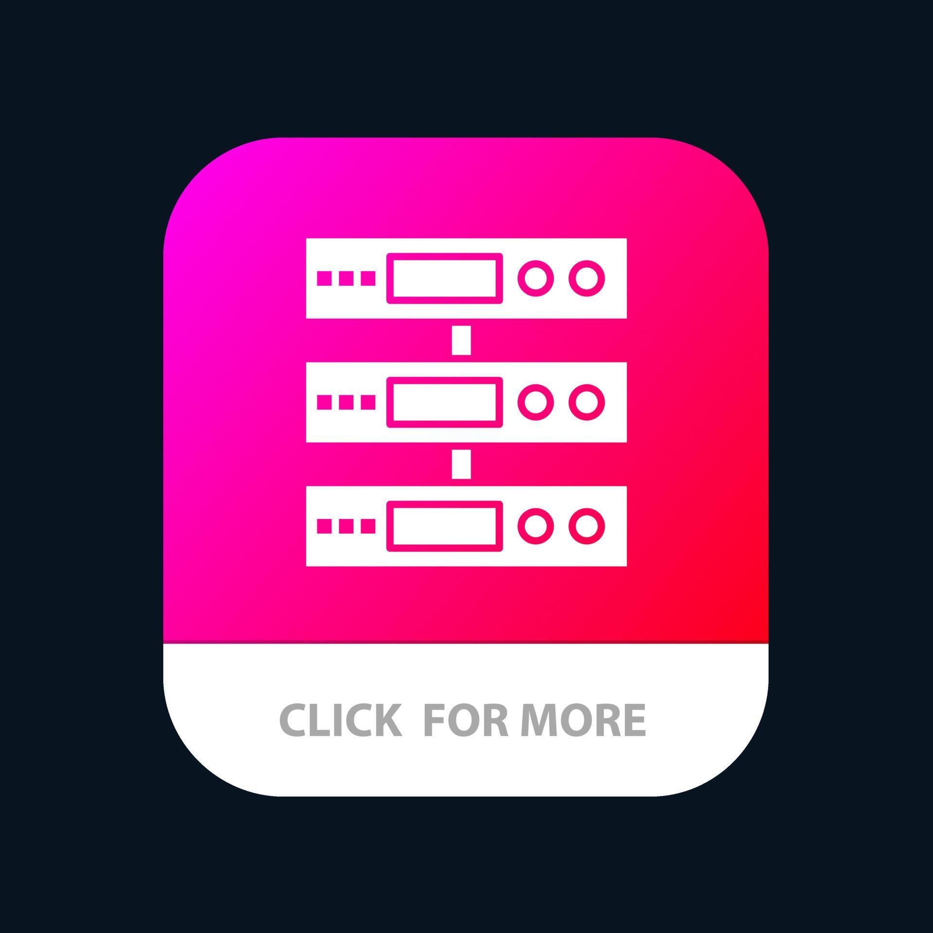 Server Data Storage Cloud Files Mobile App Button Android And Ios Glyph Version 14335250 Vector