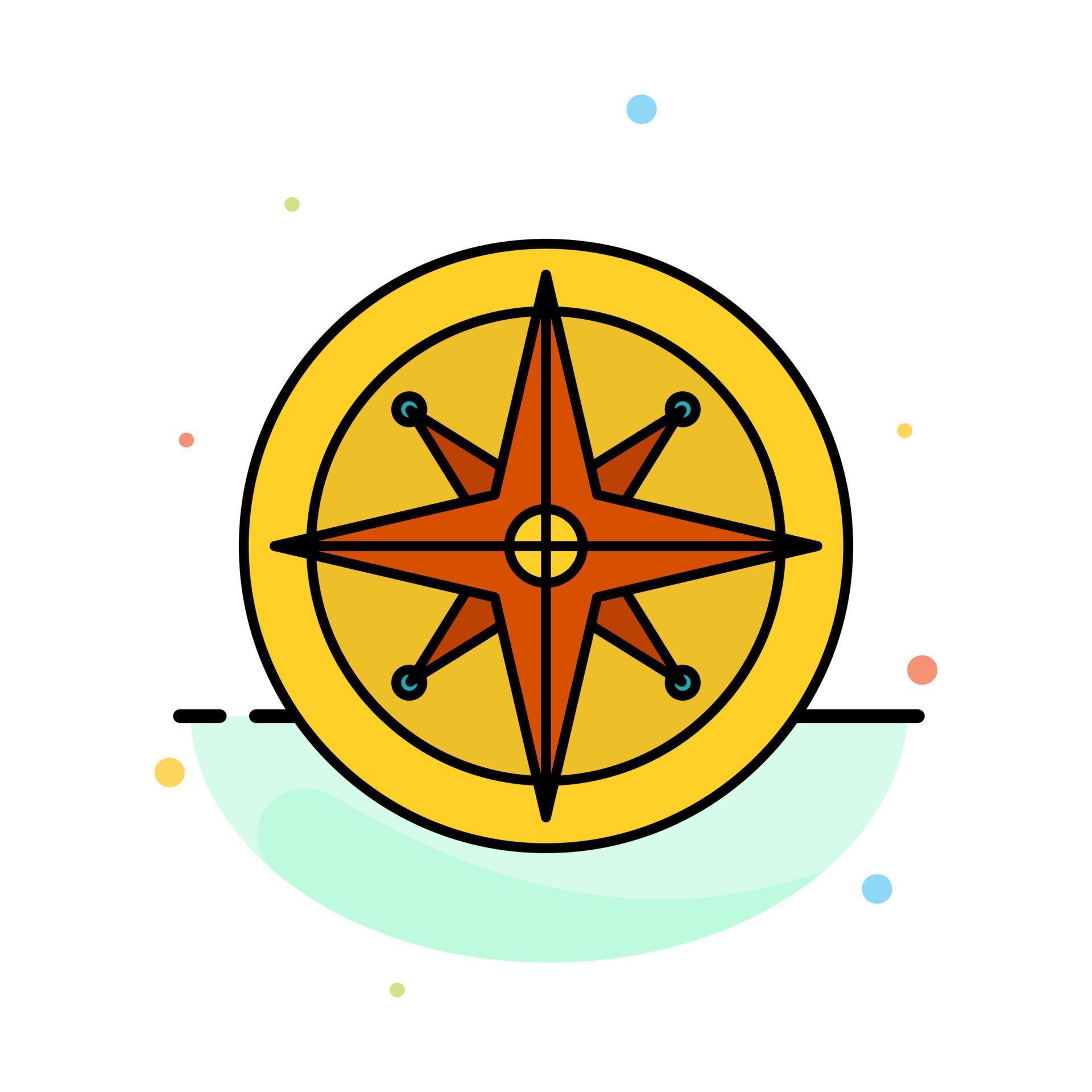 Compass Location Navigation Navigator Position Abstract Flat Color Icon Template 14335378 Vector