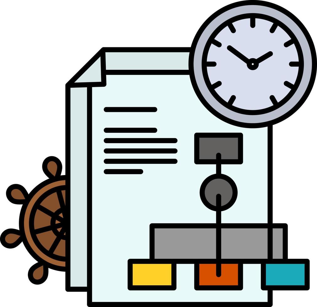 Time File Report Business Flat Color Icon Vector icon banner Template ... Time File Report Business Flat Color Icon Vector icon banner Template ...