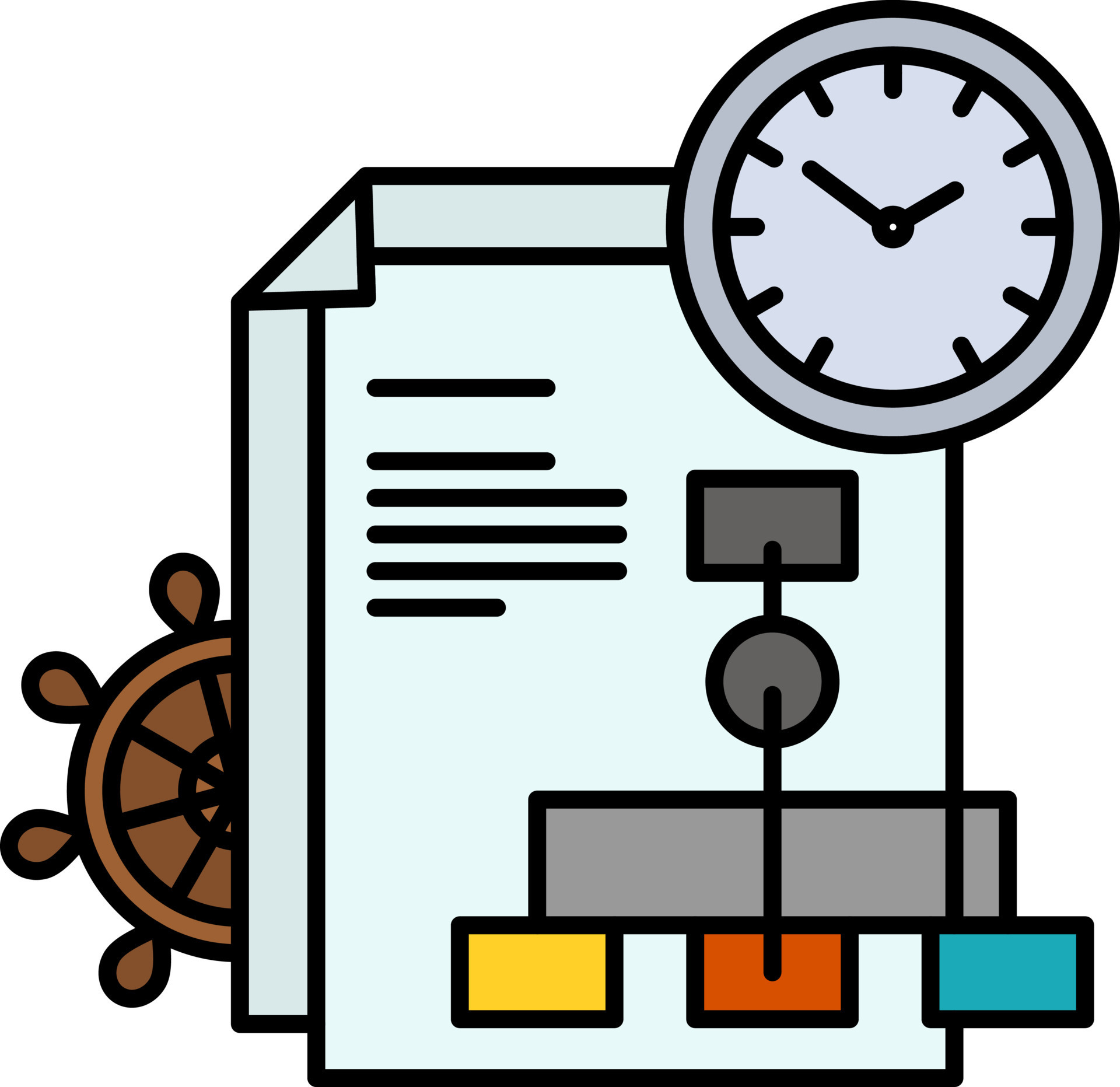 Time File Report Business Flat Color Icon Vector icon banner Template ... Time File Report Business Flat Color Icon Vector icon banner Template ...