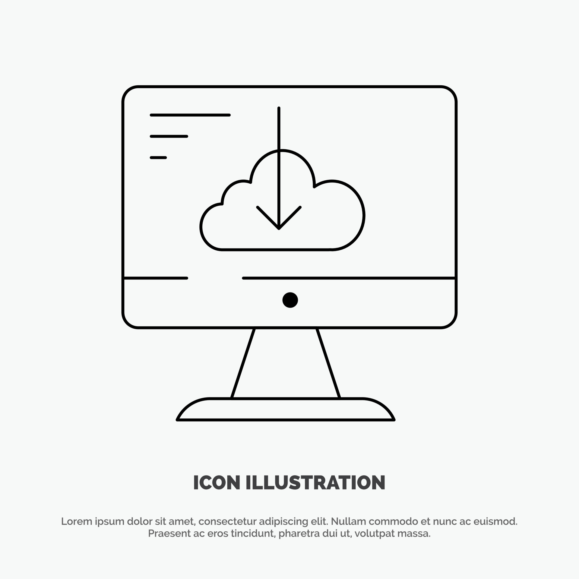 Cloud Download Driver Install Installation Line Icon Vector 14335757 ...