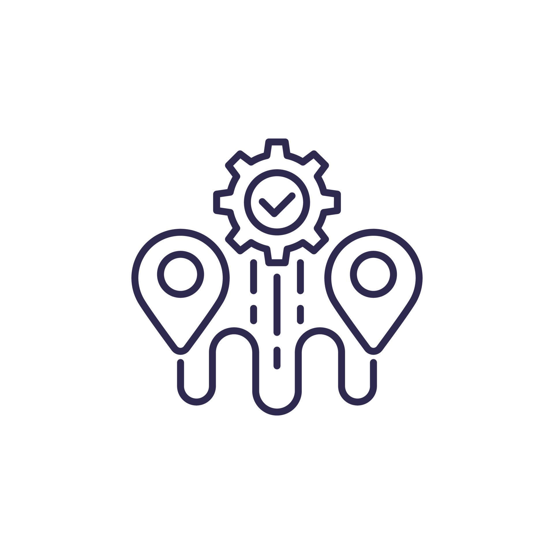 logistics optimization line icon on white 14337131 Vector Art at Vecteezy