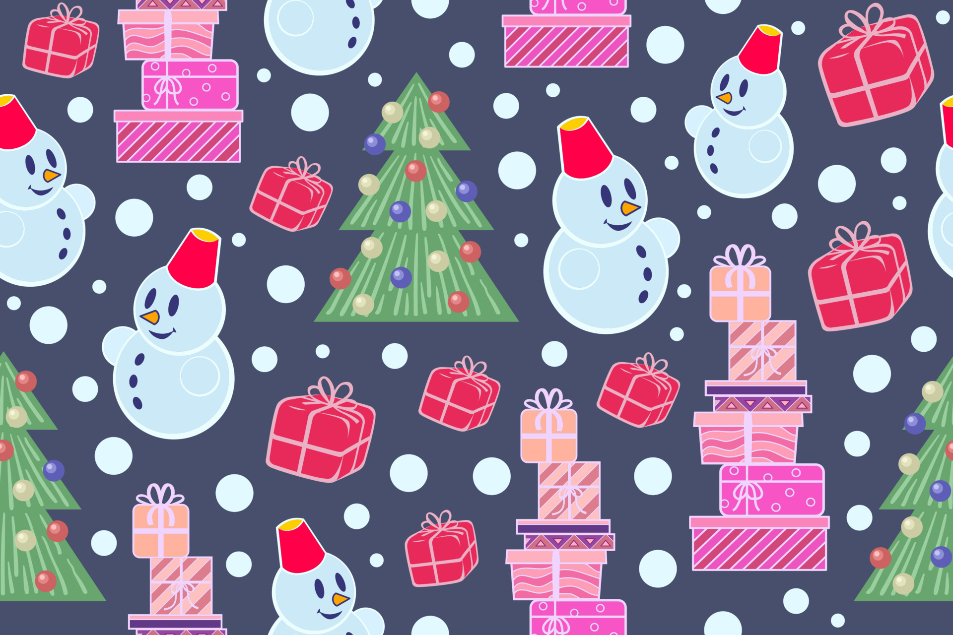 Colorful Christmas seamless pattern. Repeating abstract pattern with ...