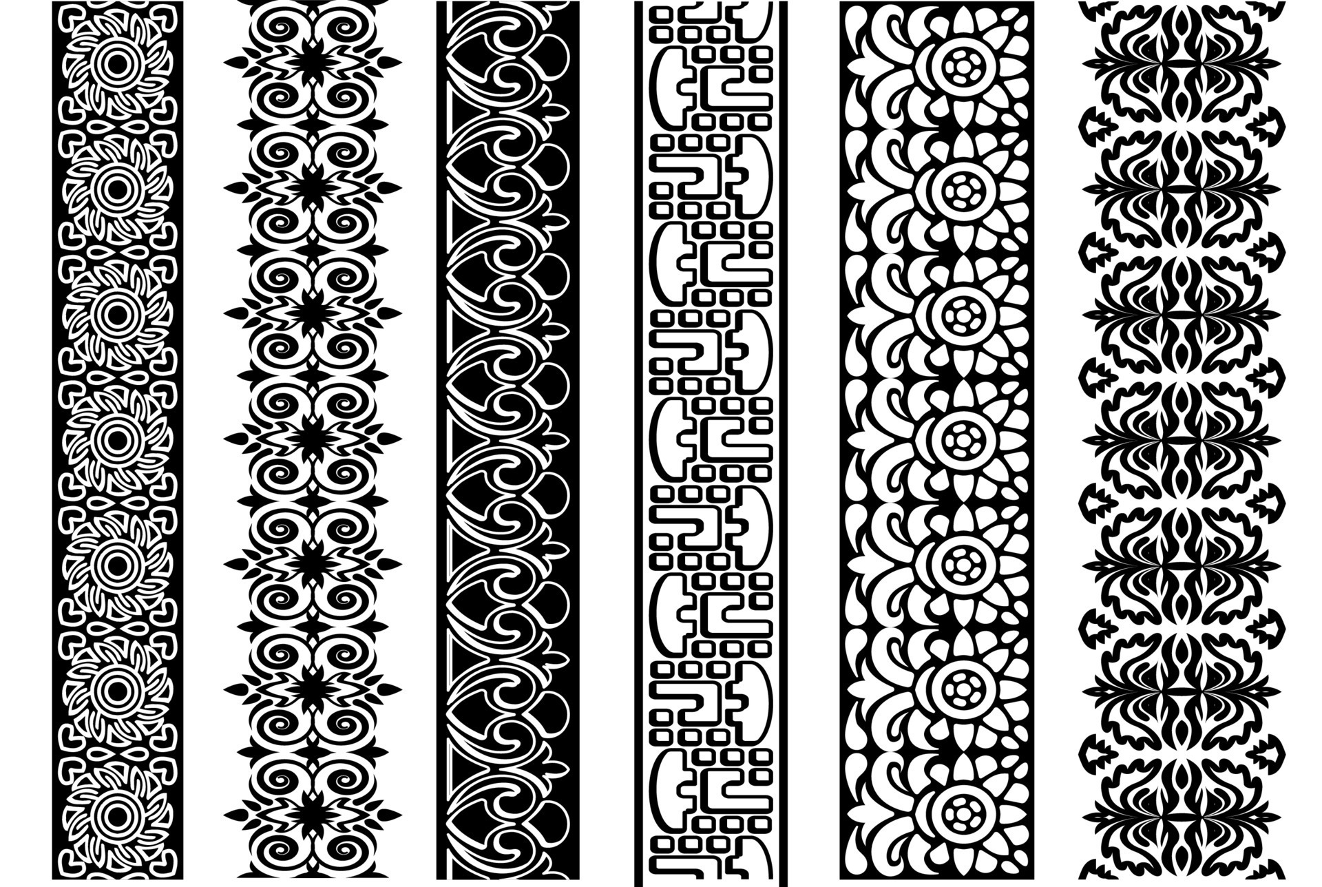 Black And White Lace Trim Set Collection Of Ornate Floral Borders