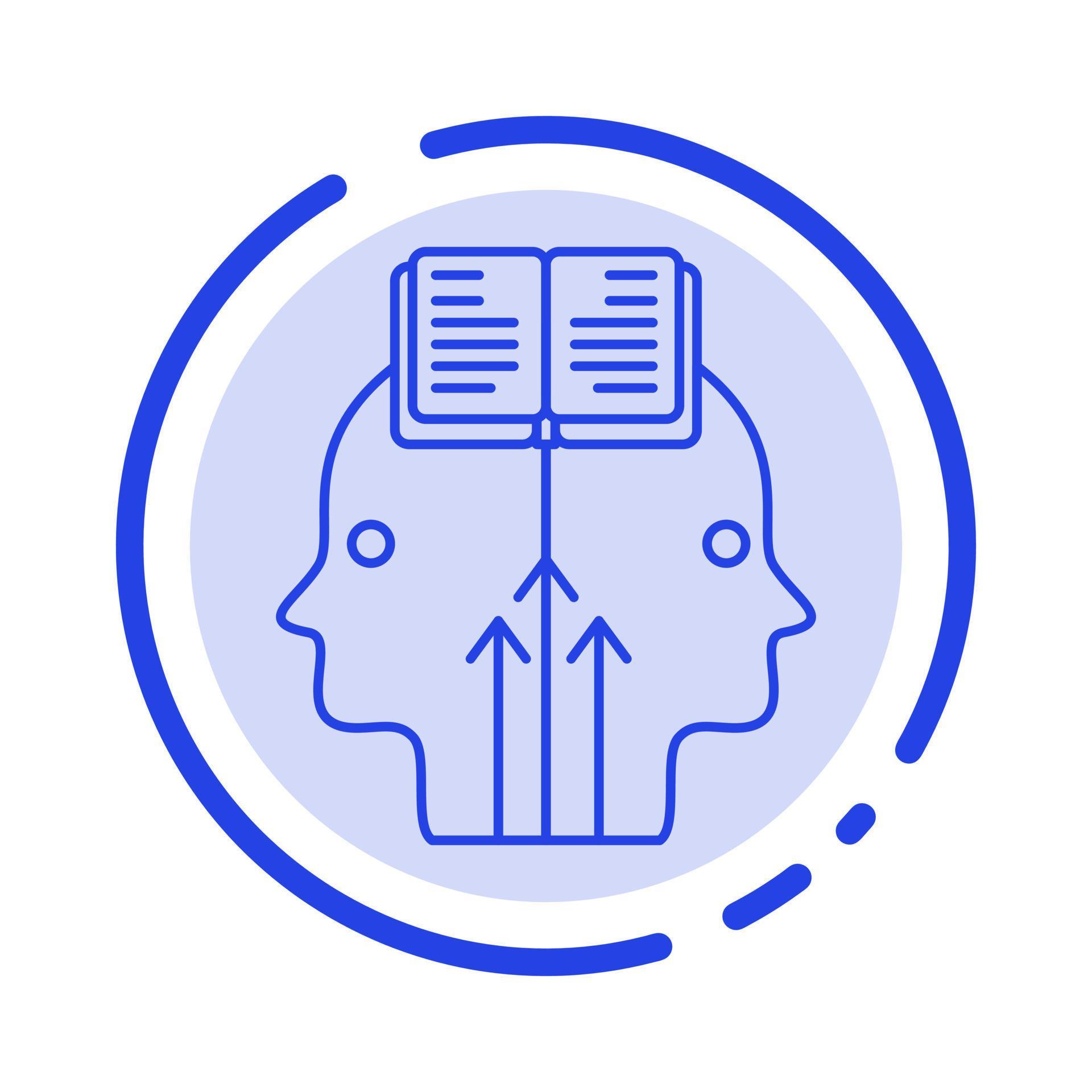 Mind Reading Programming Man Blue Dotted Line Line Icon 14338800 Vector
