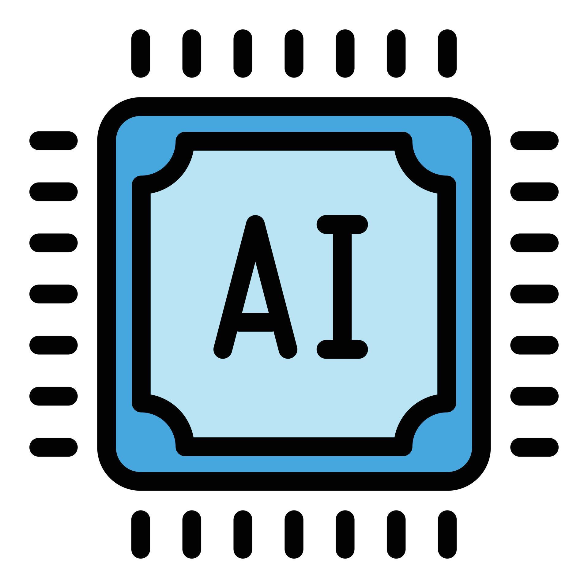 Ai processor icon outline vector. Artificial brain 14342850 Vector Art ...
