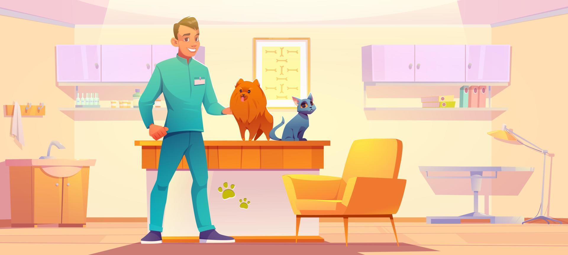 Vet Clinic Cabinet With Animals Pets And Doctor 14343254 Vector Art At vet-clinic-cabinet-with-animals-pets-and-doctor-14343254-vector-art-at