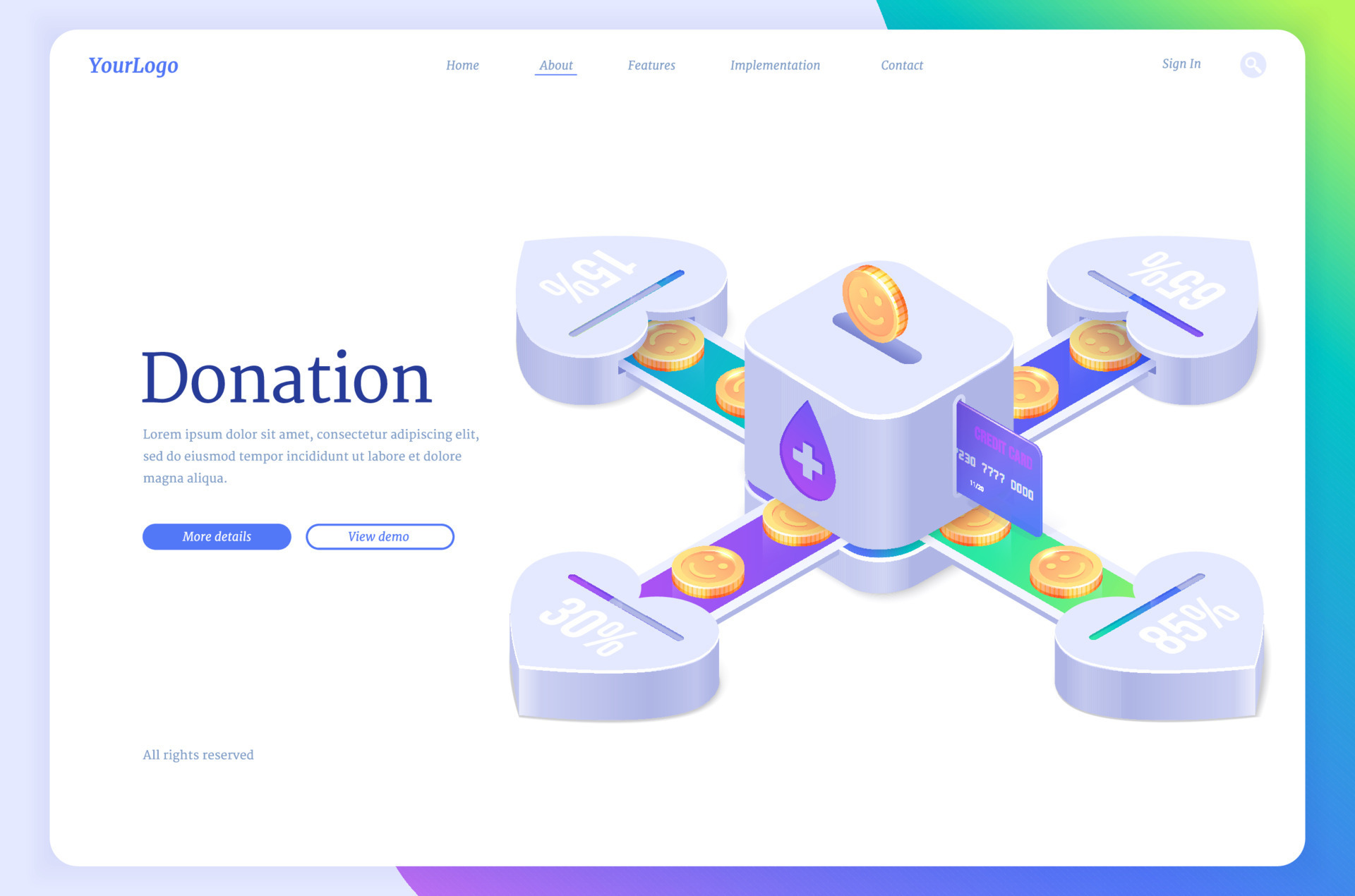 Donation isometric landing, charity, volunteering 14343446 Vector Art ... Donation isometric landing, charity, volunteering 14343446 Vector Art ...